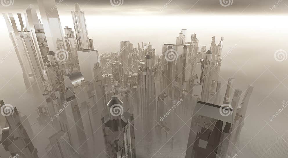 Glass city stock illustration. Illustration of shadow - 4199423