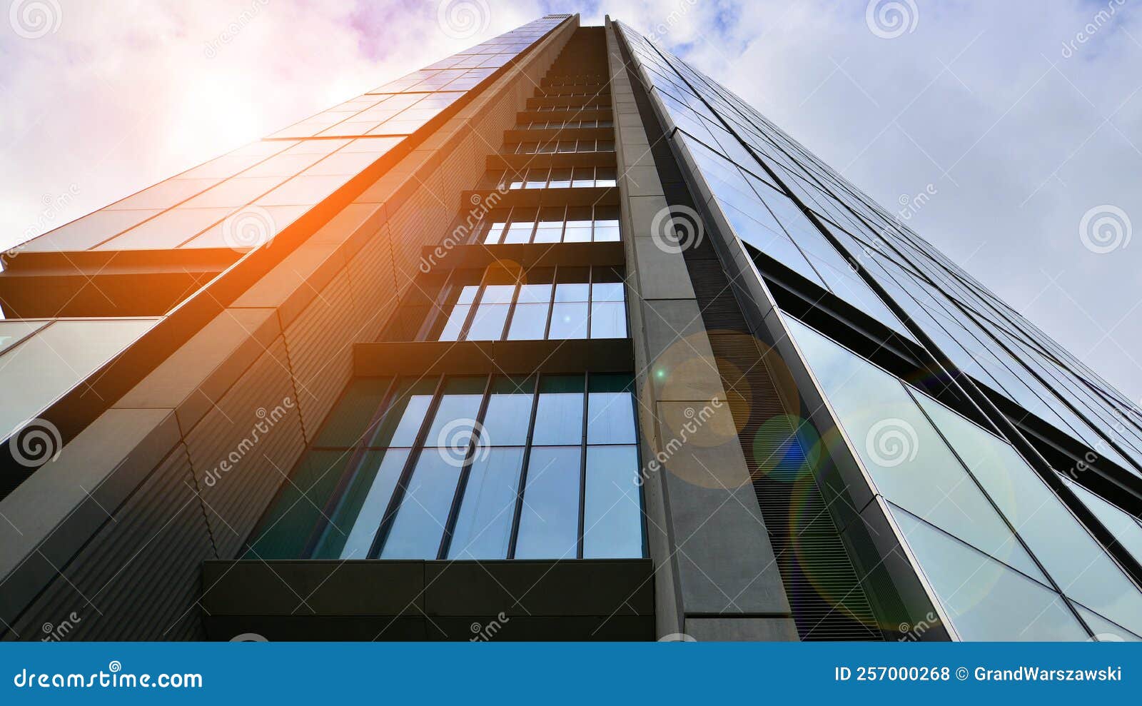 Glass Clad Facade of a Modern Skyscraper Covered in Reflective Plate ...