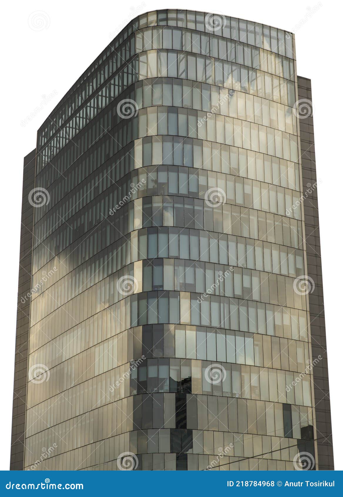 The Glass Cladding of Office Tower Reflect a Beautiful Afternoon Sky ...