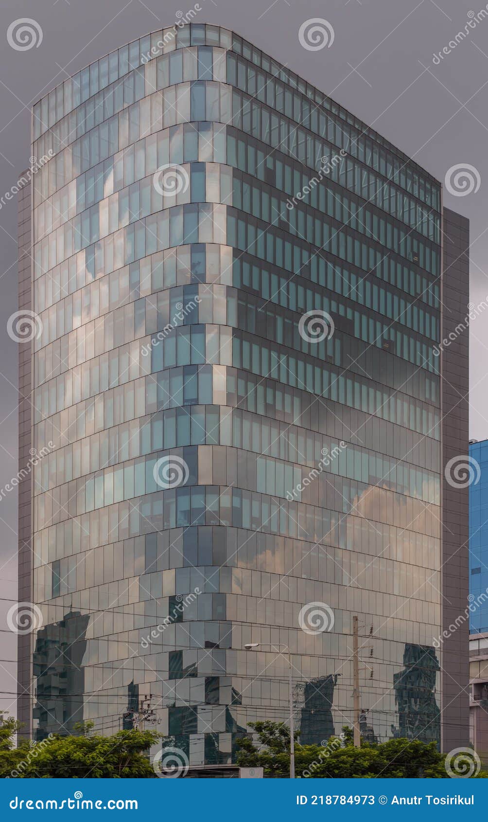 Glass Cladding Panels And Windows Of Modern Buildings. Geometry And ...