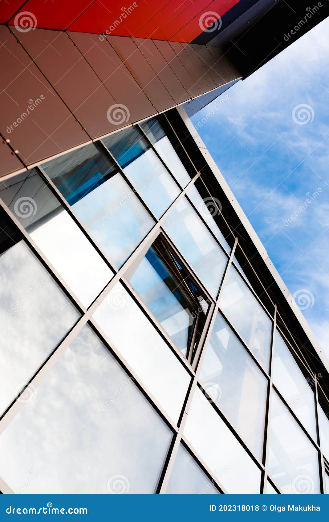 Glass Cladding Panels And Windows Of Modern Buildings. Geometry And ...