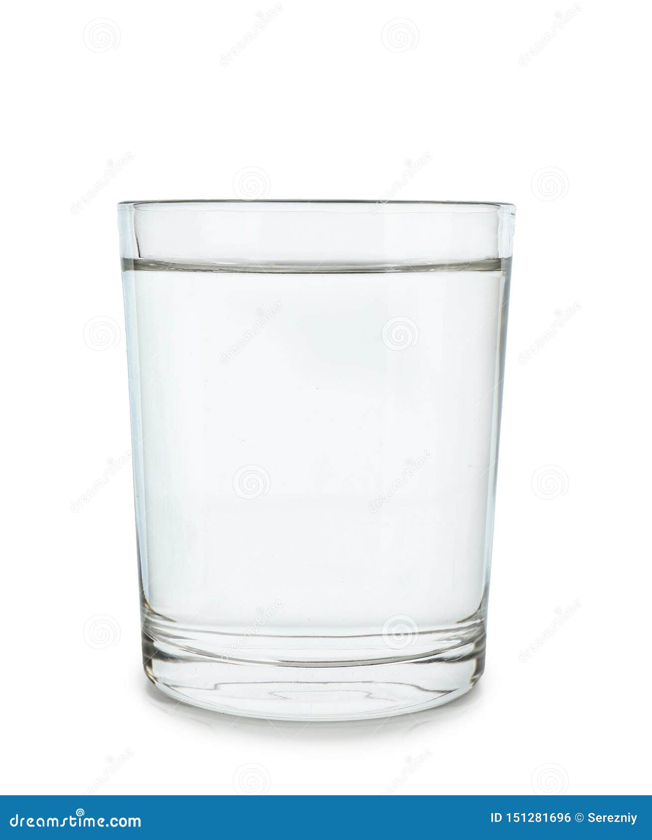 Glass of Clean Cool Water on White Background Stock Photo - Image of ...