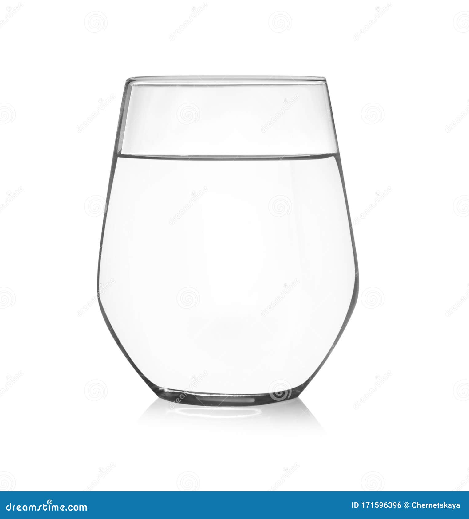 Glass of Clean Water on White Stock Photo - Image of container ...