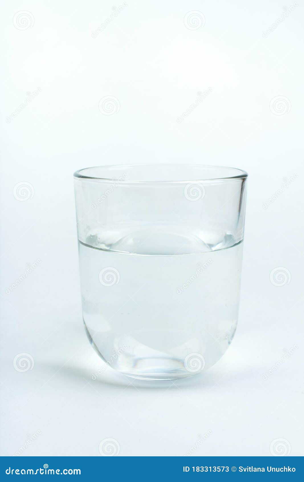 Glass of Clean Water Isolated on White. Stock Image - Image of closeup ...