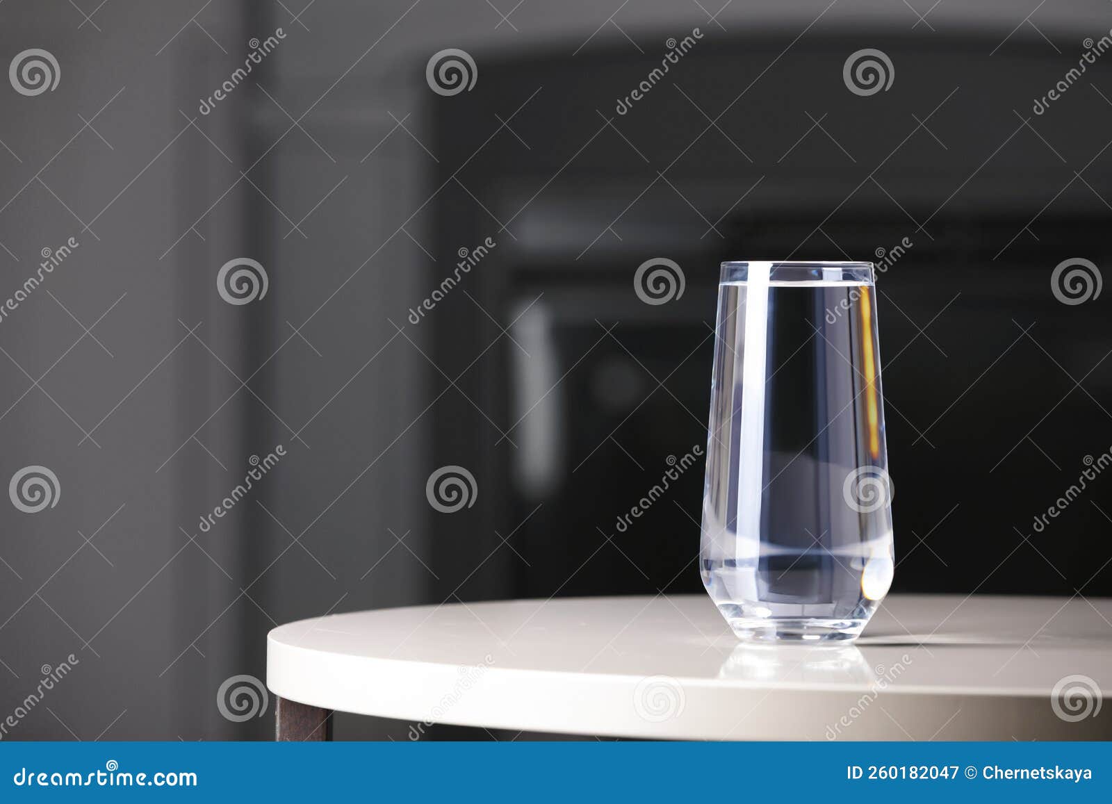 Glass of Clean Water on White Table Indoors, Space for Text Stock Image ...