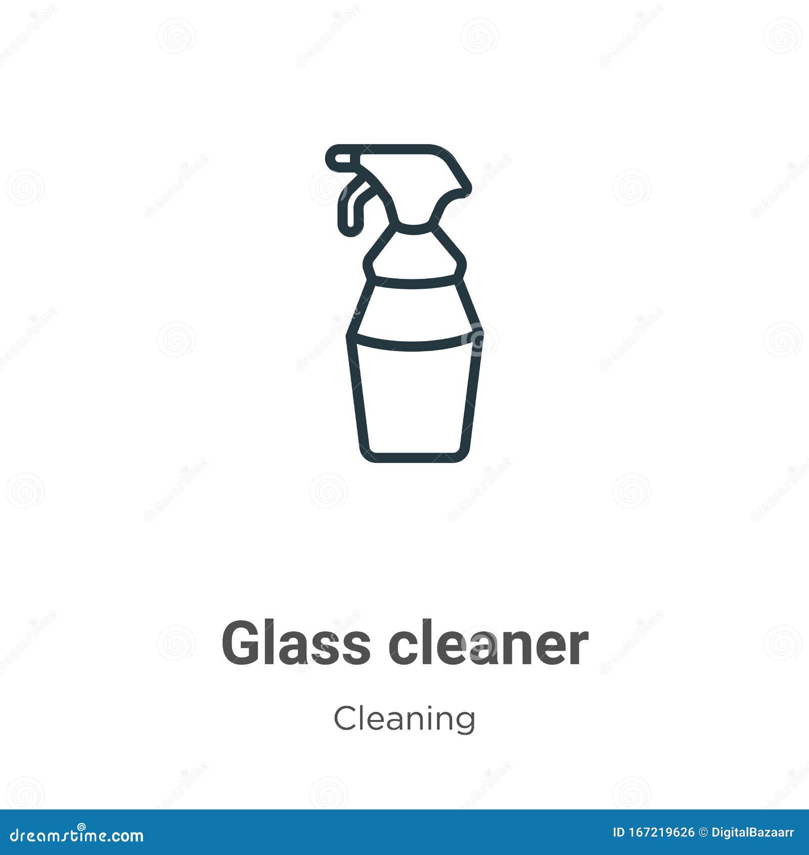 Glass Cleaner Outline Vector Icon. Thin Line Black Glass Cleaner Icon ...