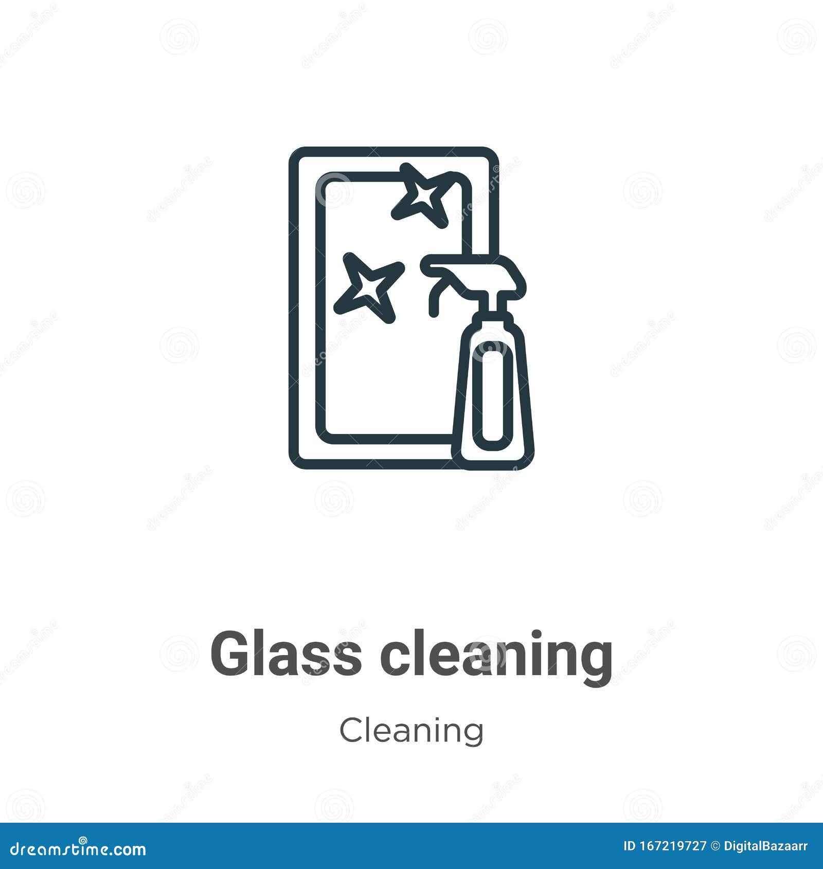 Glass Cleaning Outline Vector Icon Thin Line Black Glass Cleaning Icon ...