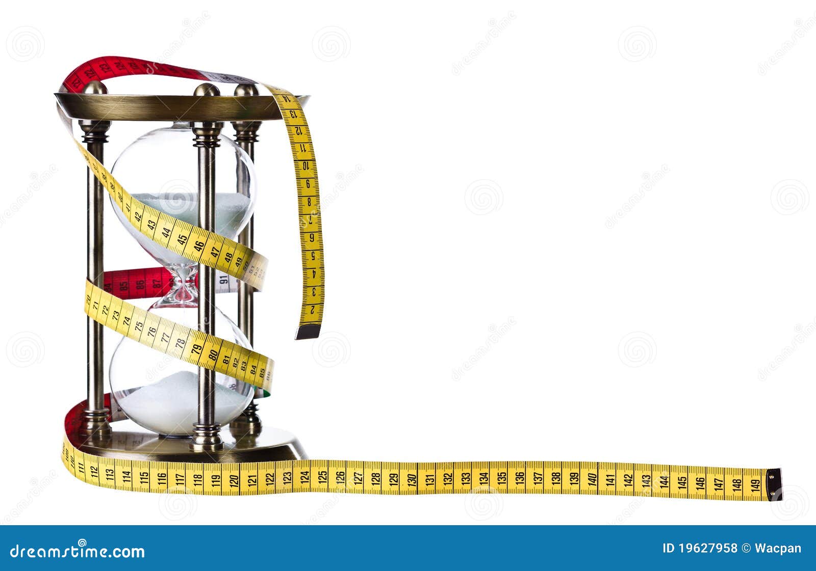 Glass Clock and Tape Measure Stock Photo - Image of instrument ...
