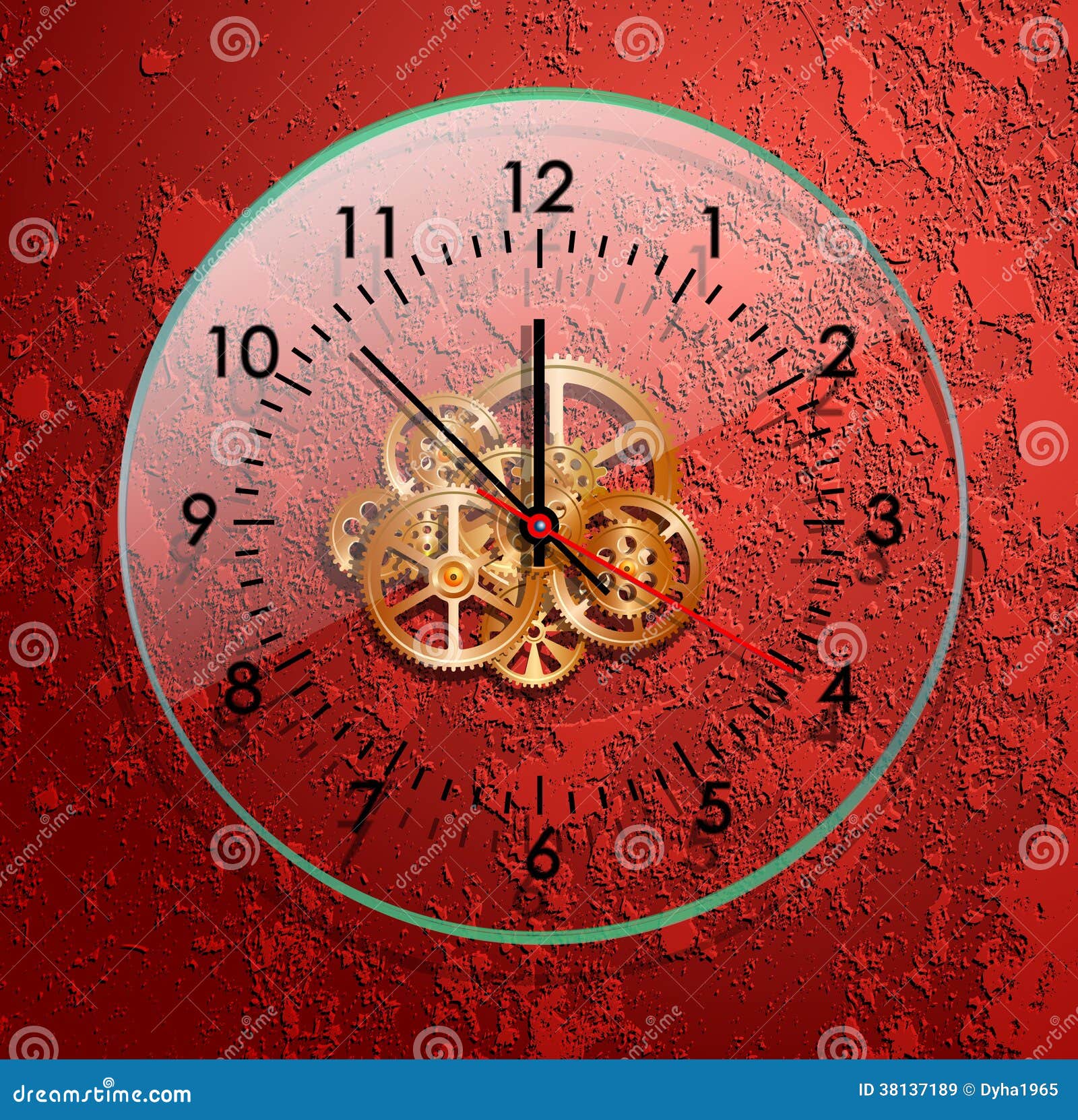 Glass clockwork red stock vector. Illustration of mechanical - 38137189