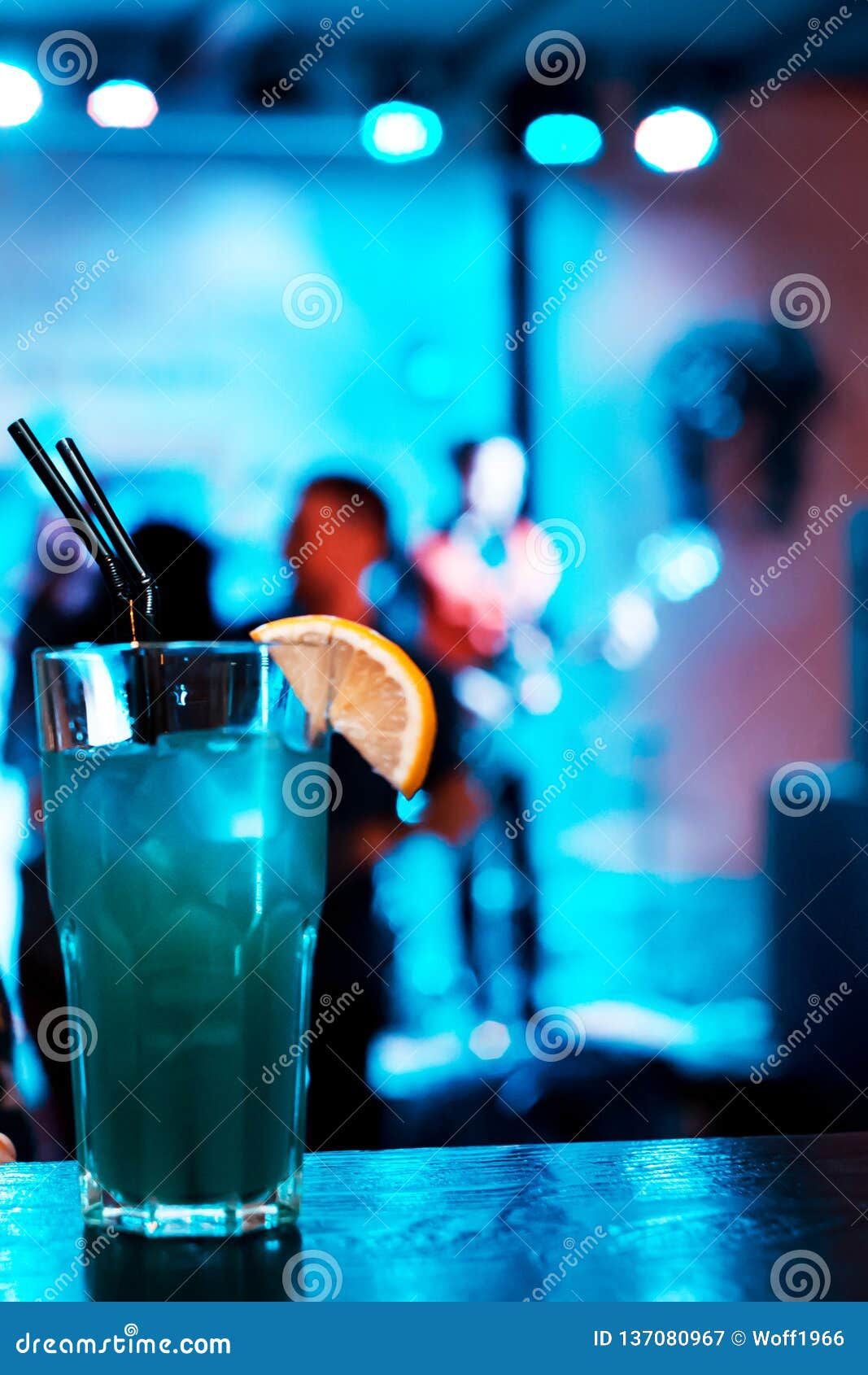 Glass of Cocktail on Bar Background. Party Background Stock Image ...