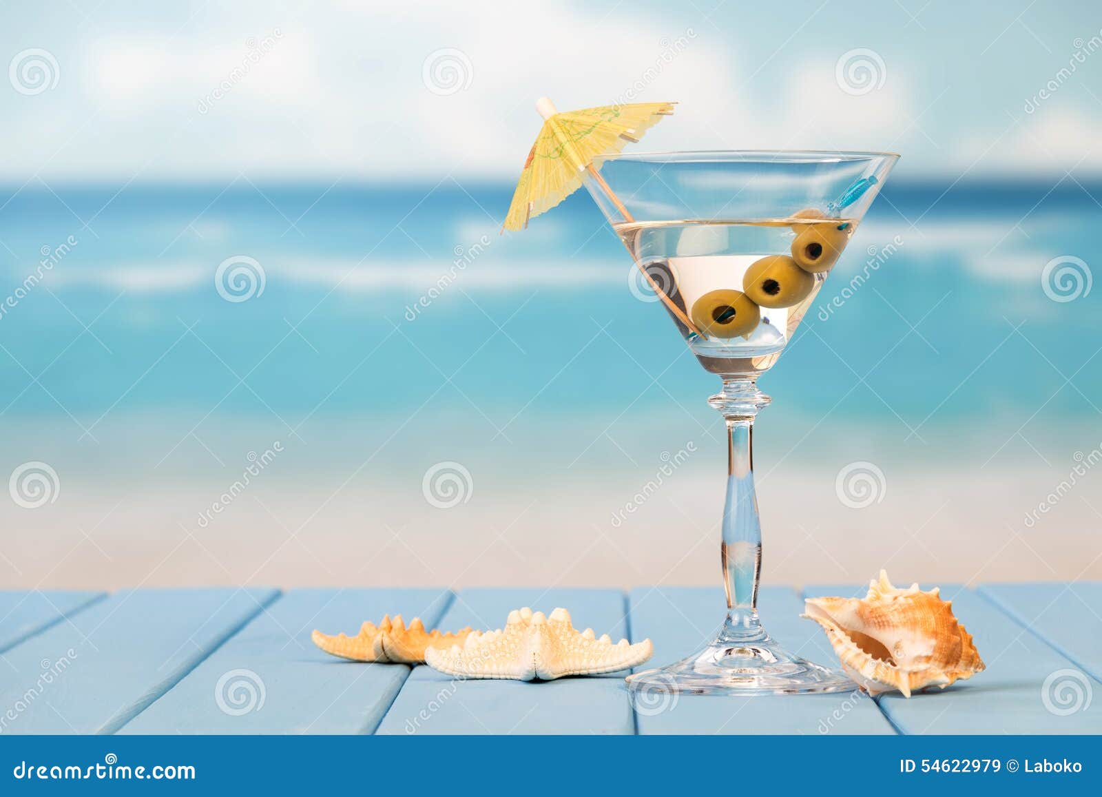 Glass of Cocktail at the Beach Stock Image - Image of table, summer ...