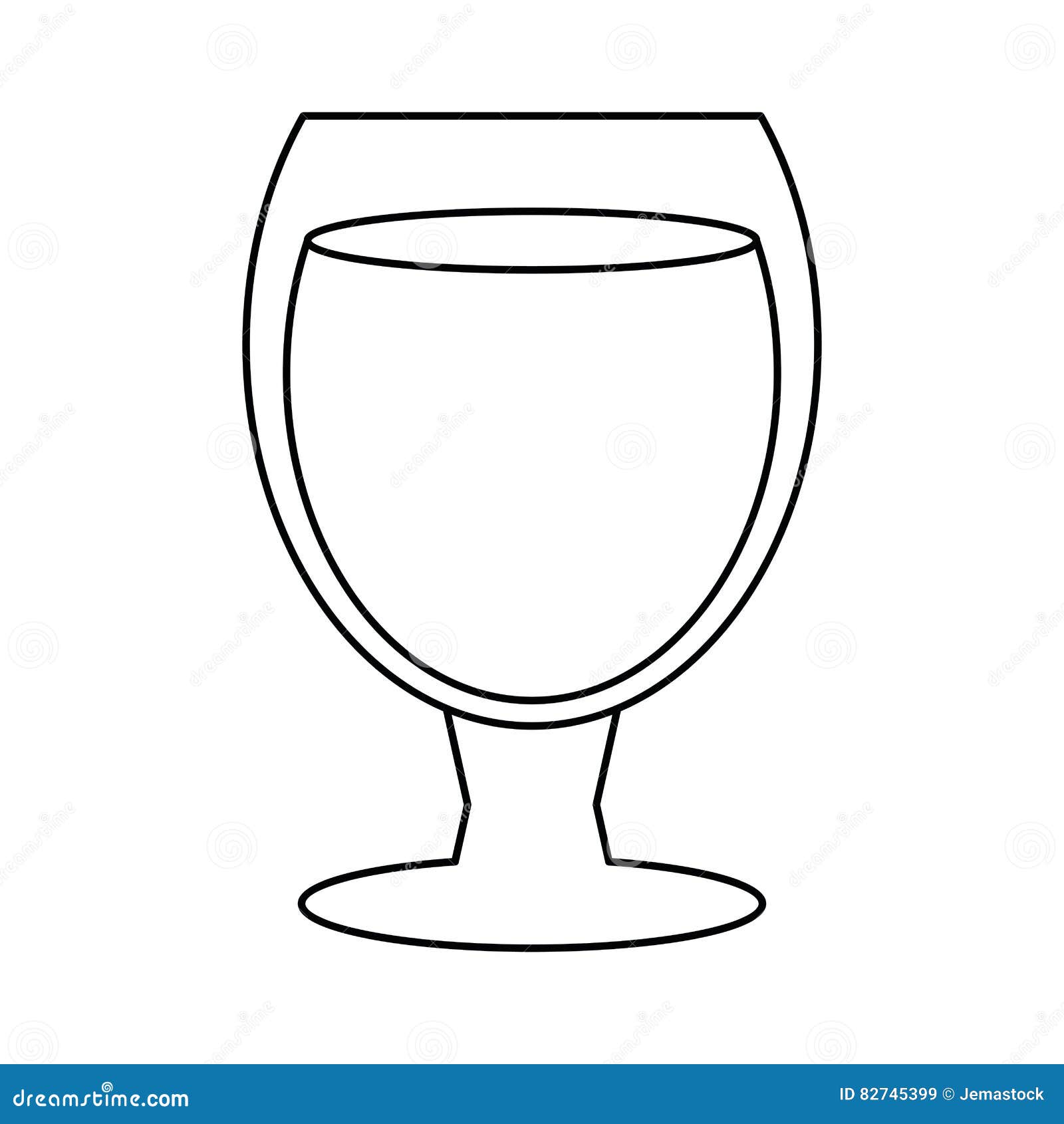 Glass Cocktail Cup Design Style Outline Stock Vector - Illustration of ...
