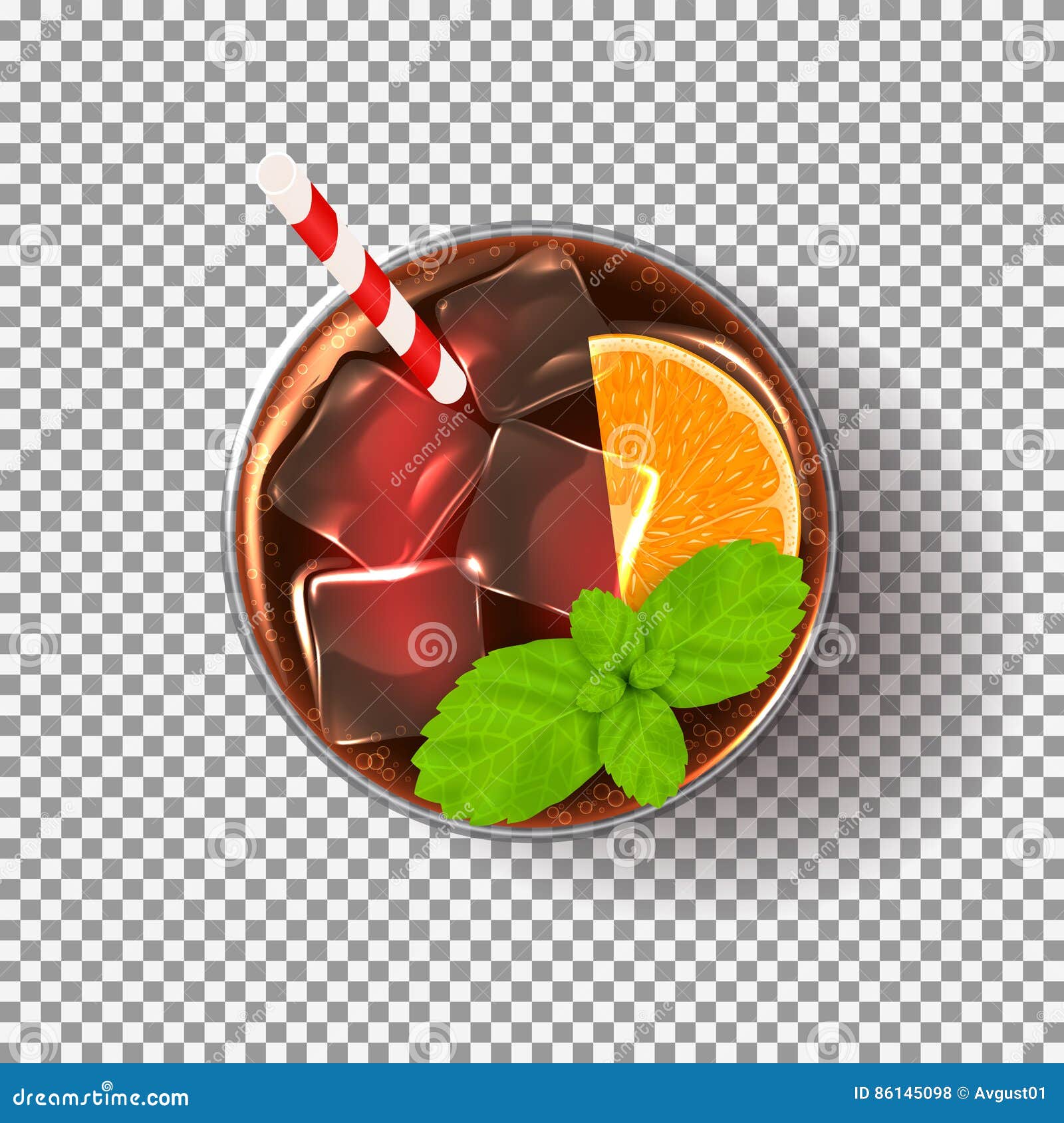 Glass of Cocktail on Transparent Backdrop Stock Vector - Illustration ...