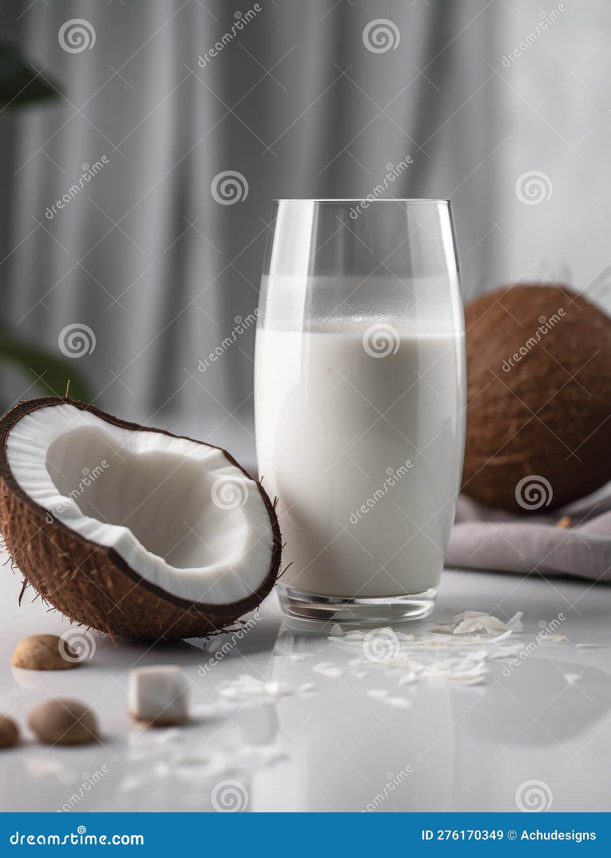 Glass of coconut milkshake stock image. Image of digital - 276170349