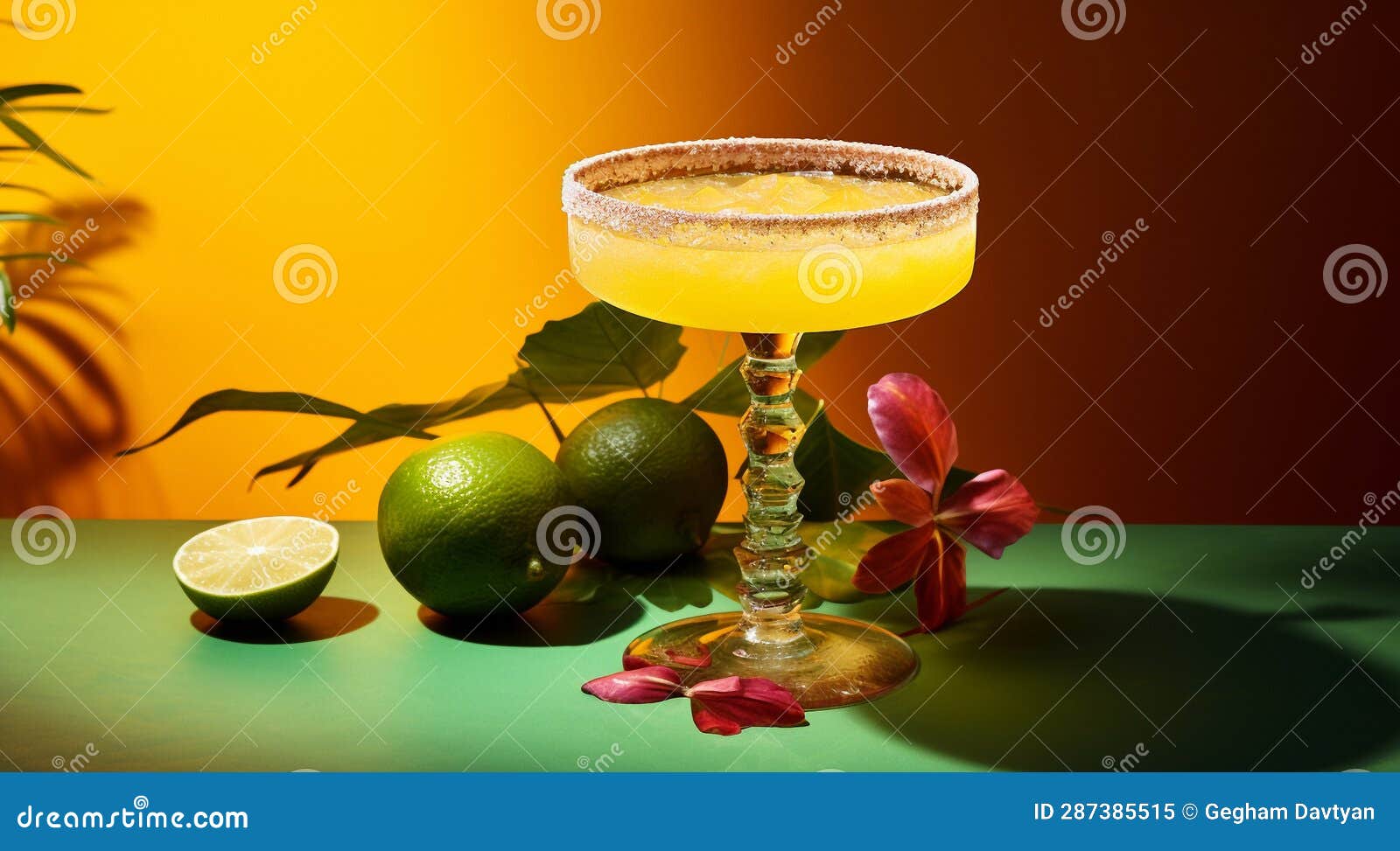 Glass of Coctail on the Abstract Background, Tropical Coctail on the ...