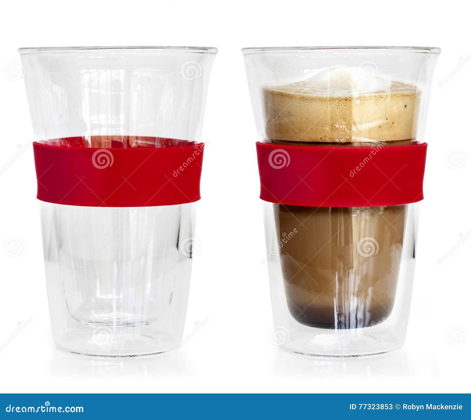 Glass Coffee Cup Empty and Full Isolated Stock Image - Image of coffee ...