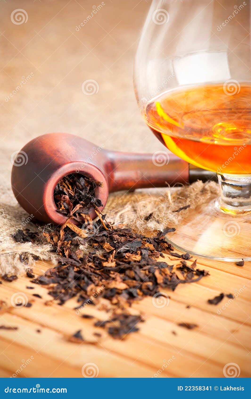 Glass of Cognac and Pipe with Tobacco Stock Image - Image of relax ...