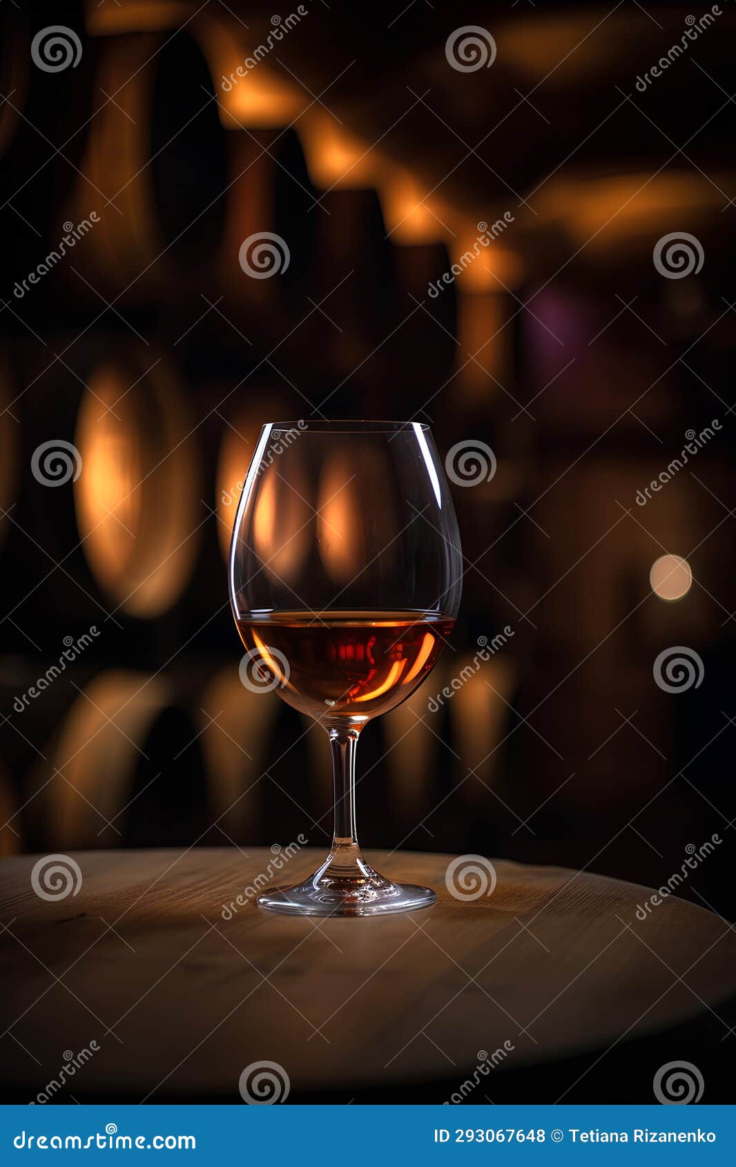Glass of Cognac on the Table in the Cellar of Traditional Winery Stock ...