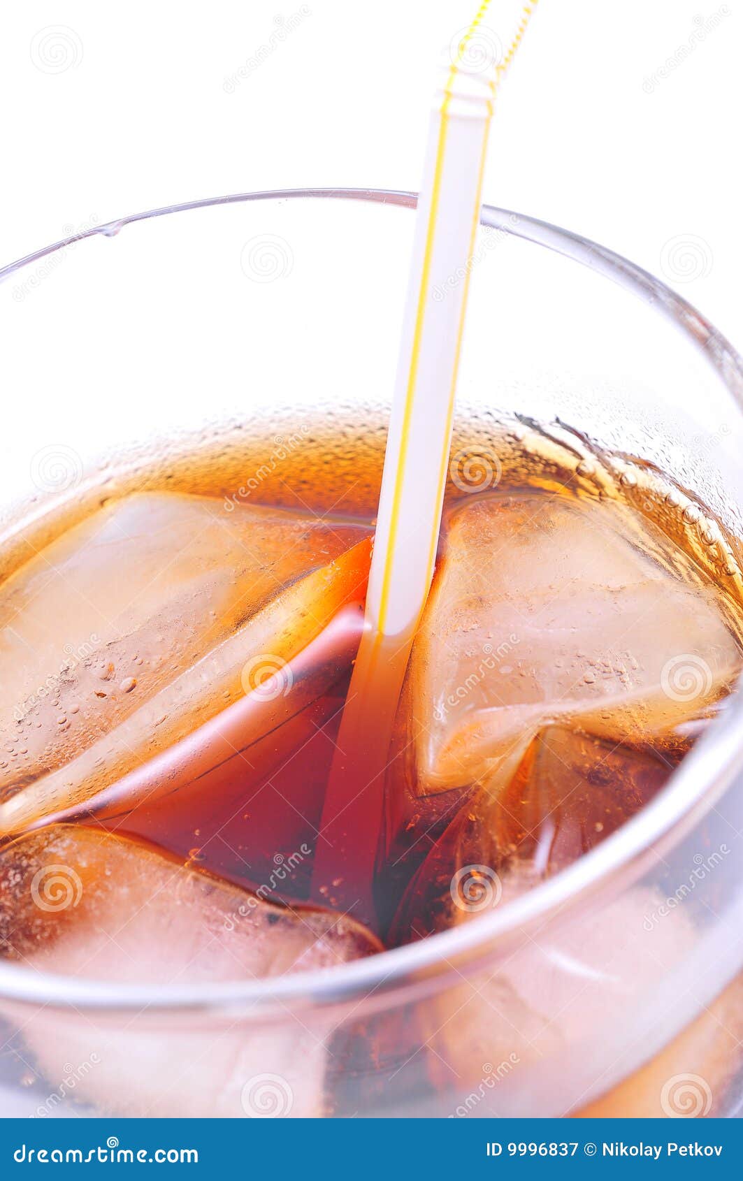Glass of cola stock image. Image of beverage, cube, white - 9996837