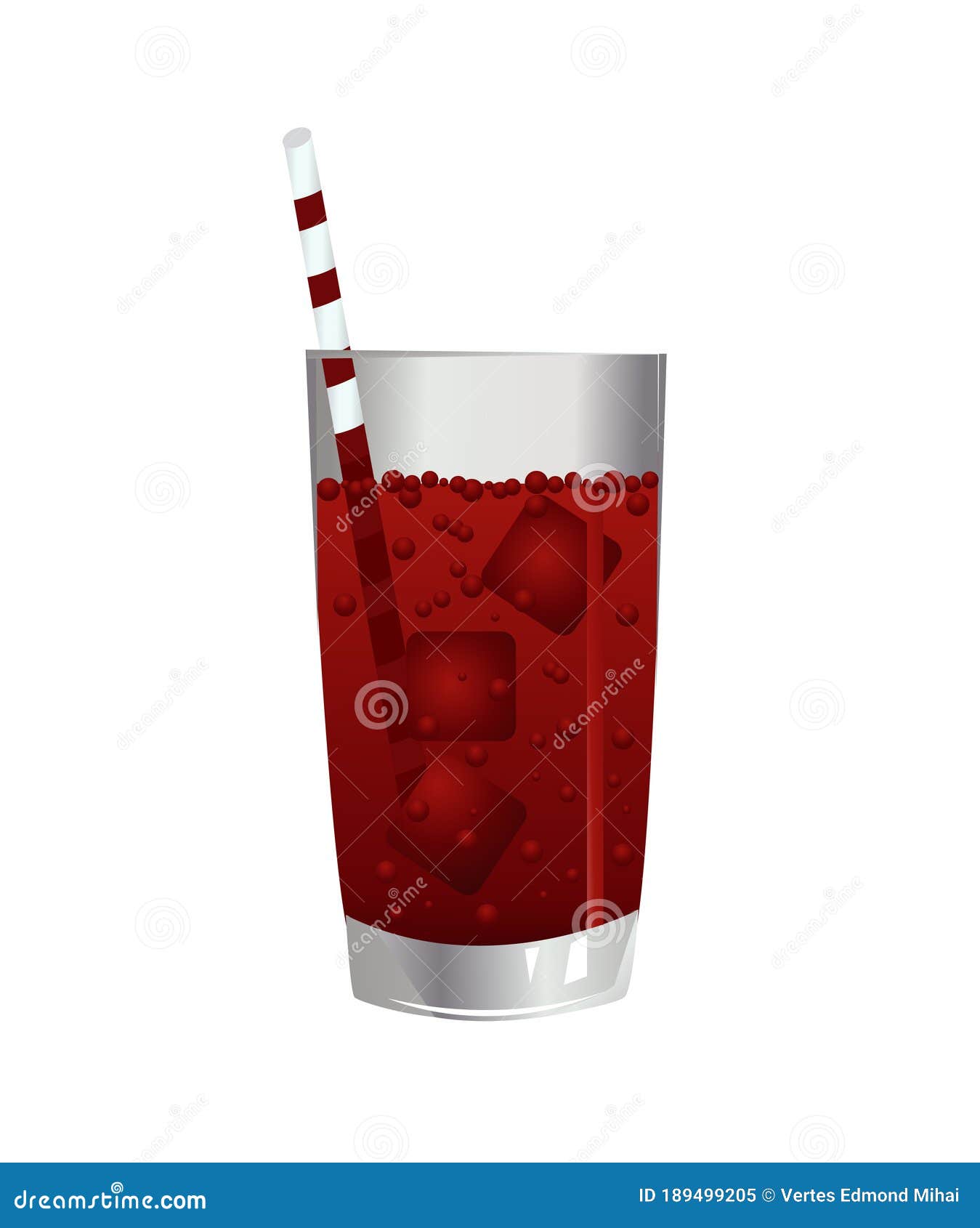 Glass of cola with ice stock vector. Illustration of fresh - 189499205