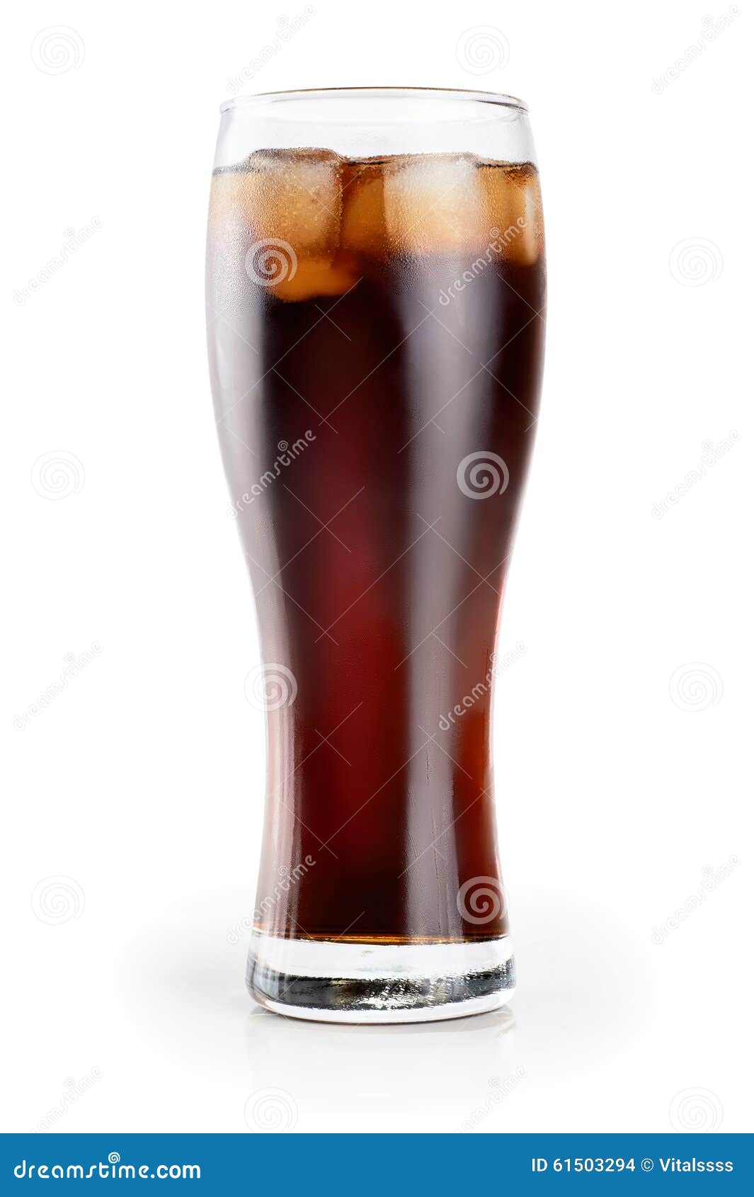 Glass of cola. stock photo. Image of cold, cube, background - 61503294