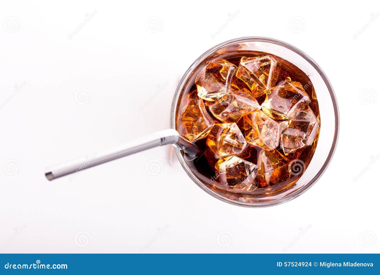 Glass of cola and a straw stock photo. Image of reflection - 57524924