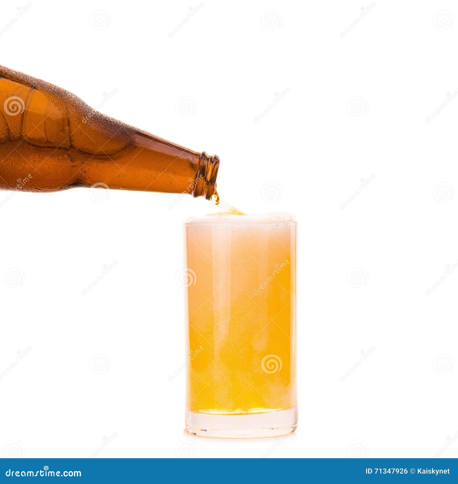 Glass of Cold Beer on White Background Stock Photo - Image of brown ...