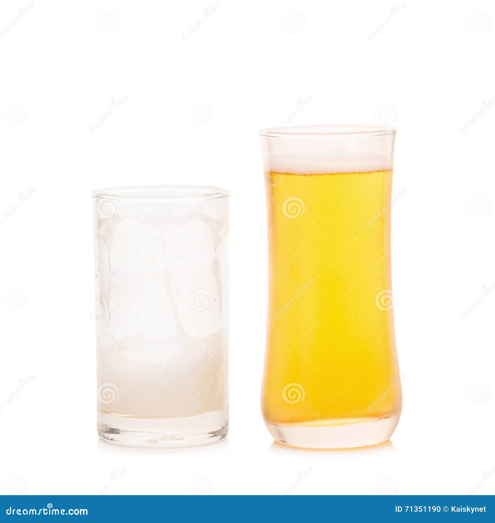 Glass of Cold Beer on White Background Stock Photo - Image of droplets ...