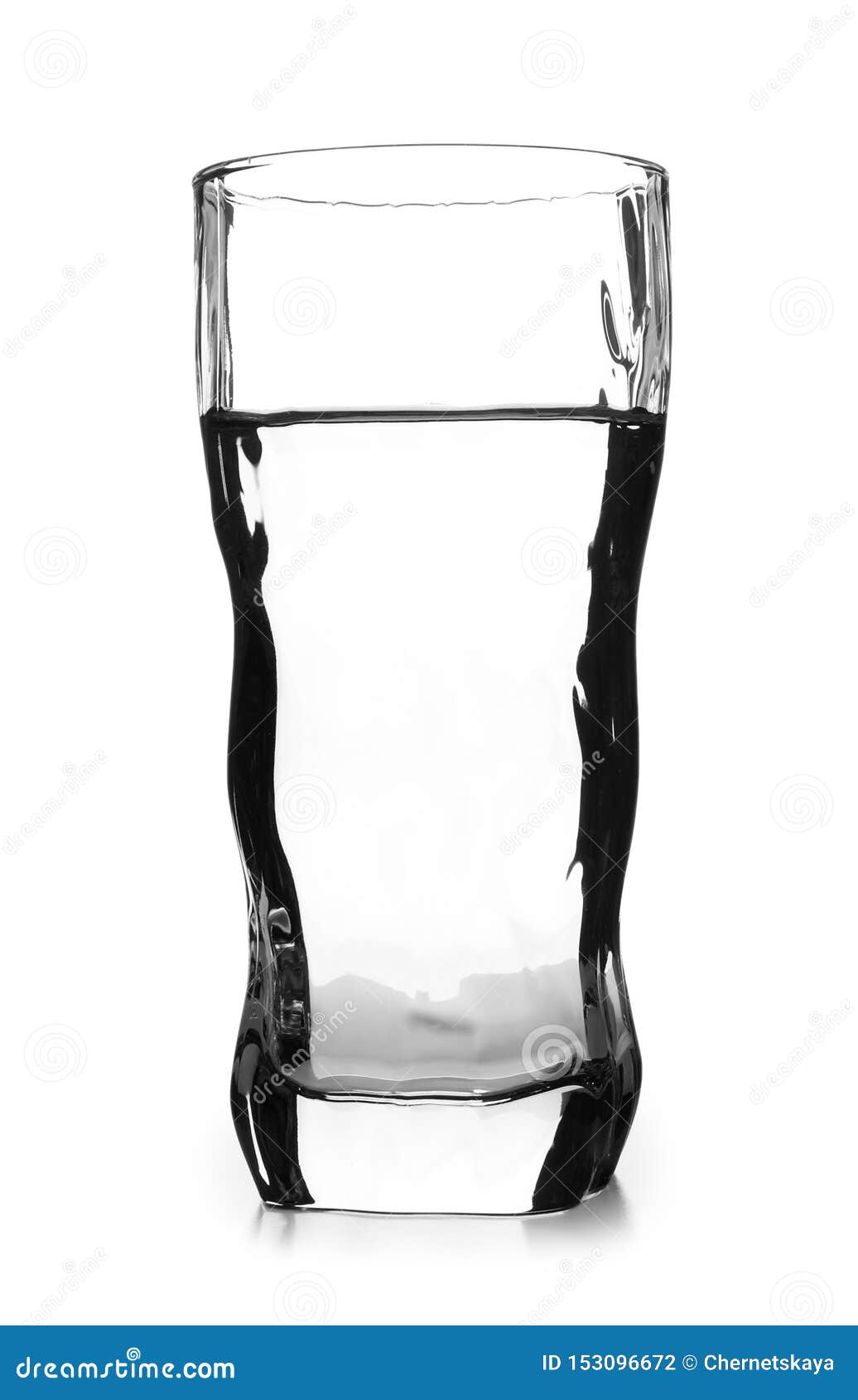 Glass of Cold Clear Water on White. Refreshing Drink Stock Photo ...