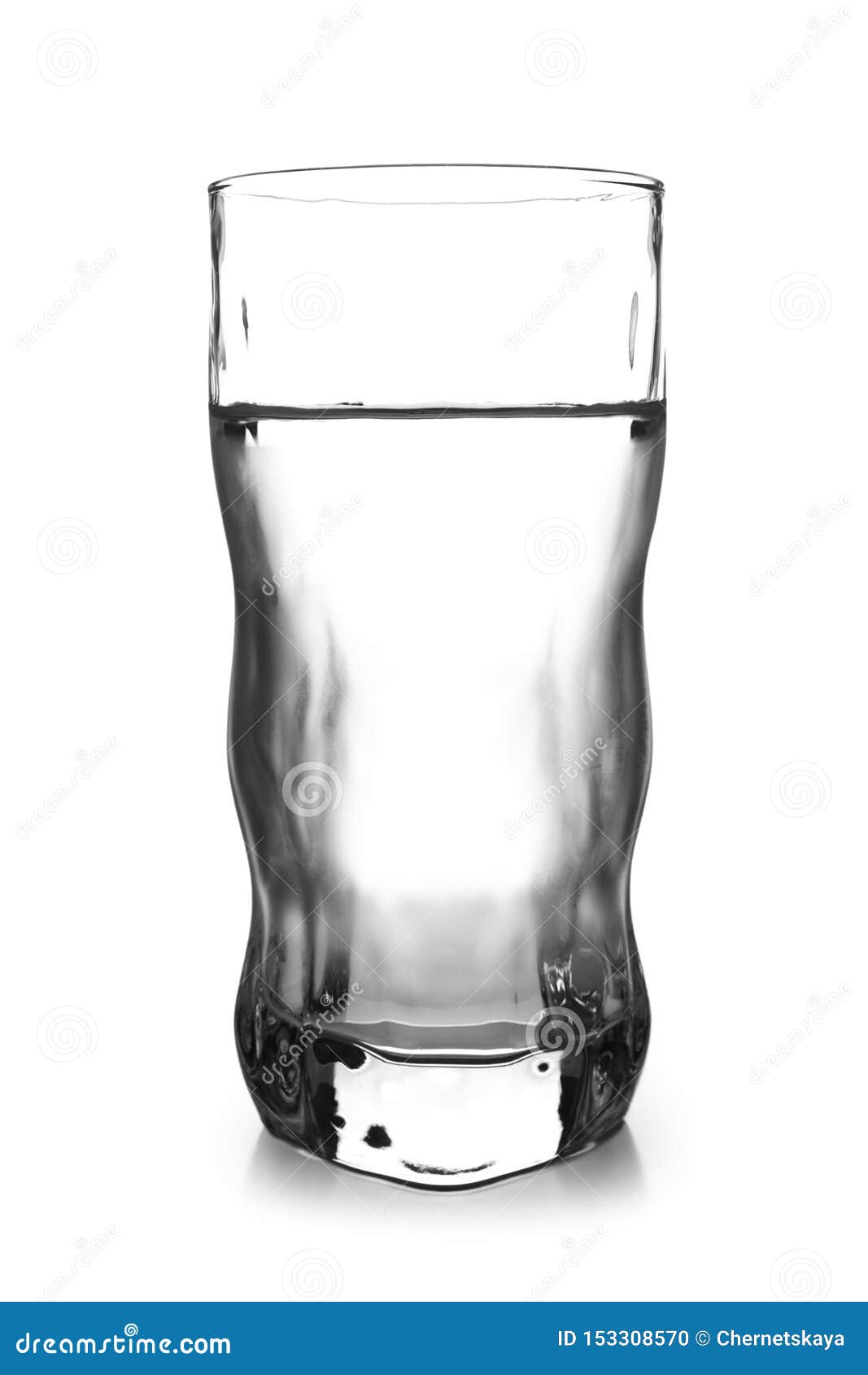 Glass of Cold Clear Water on White. Refreshing Drink Stock Photo ...