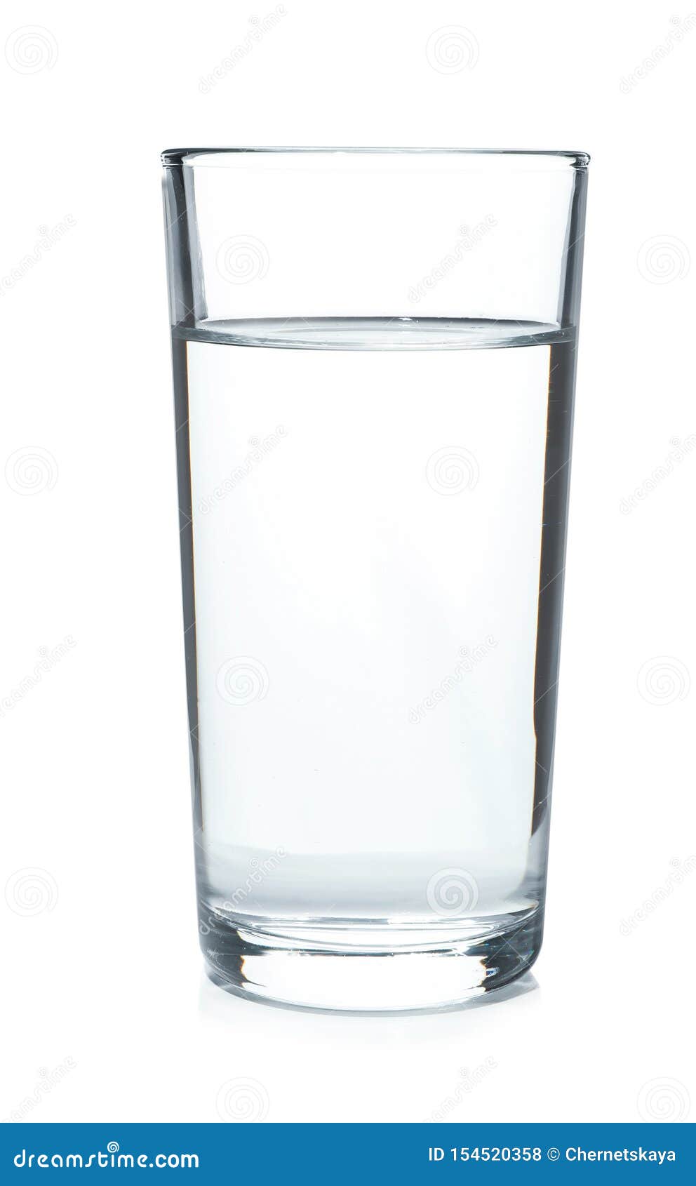 Glass of Cold Clear Water on White. Refreshing Drink Stock Photo ...