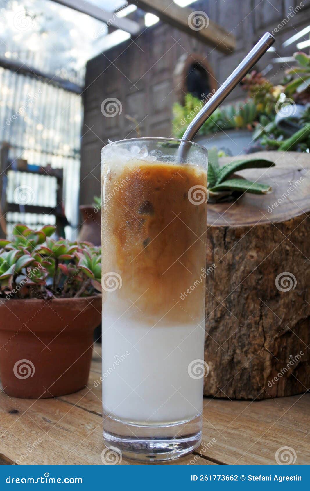 A Glass of Cold Coffee Milk on the Table Stock Photo - Image of dessert ...