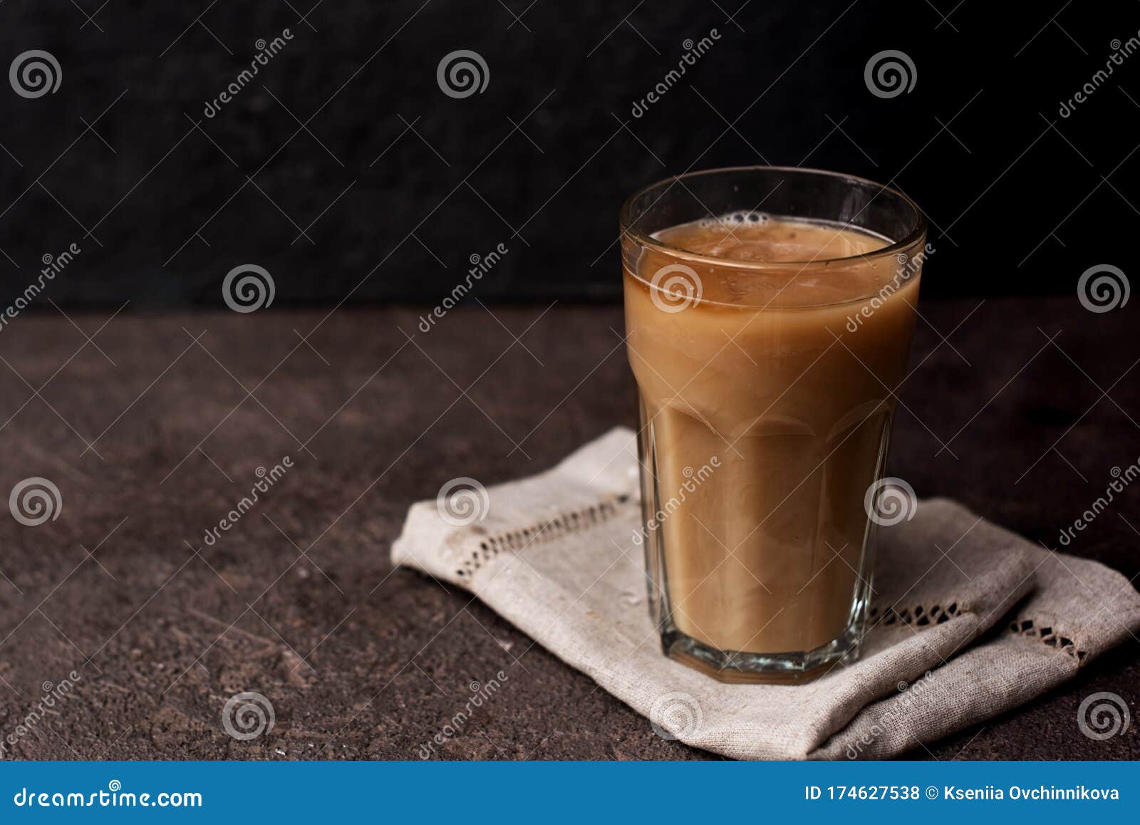 Glass of Cold Coffee on Wood Stock Photo - Image of cool, refreshment ...