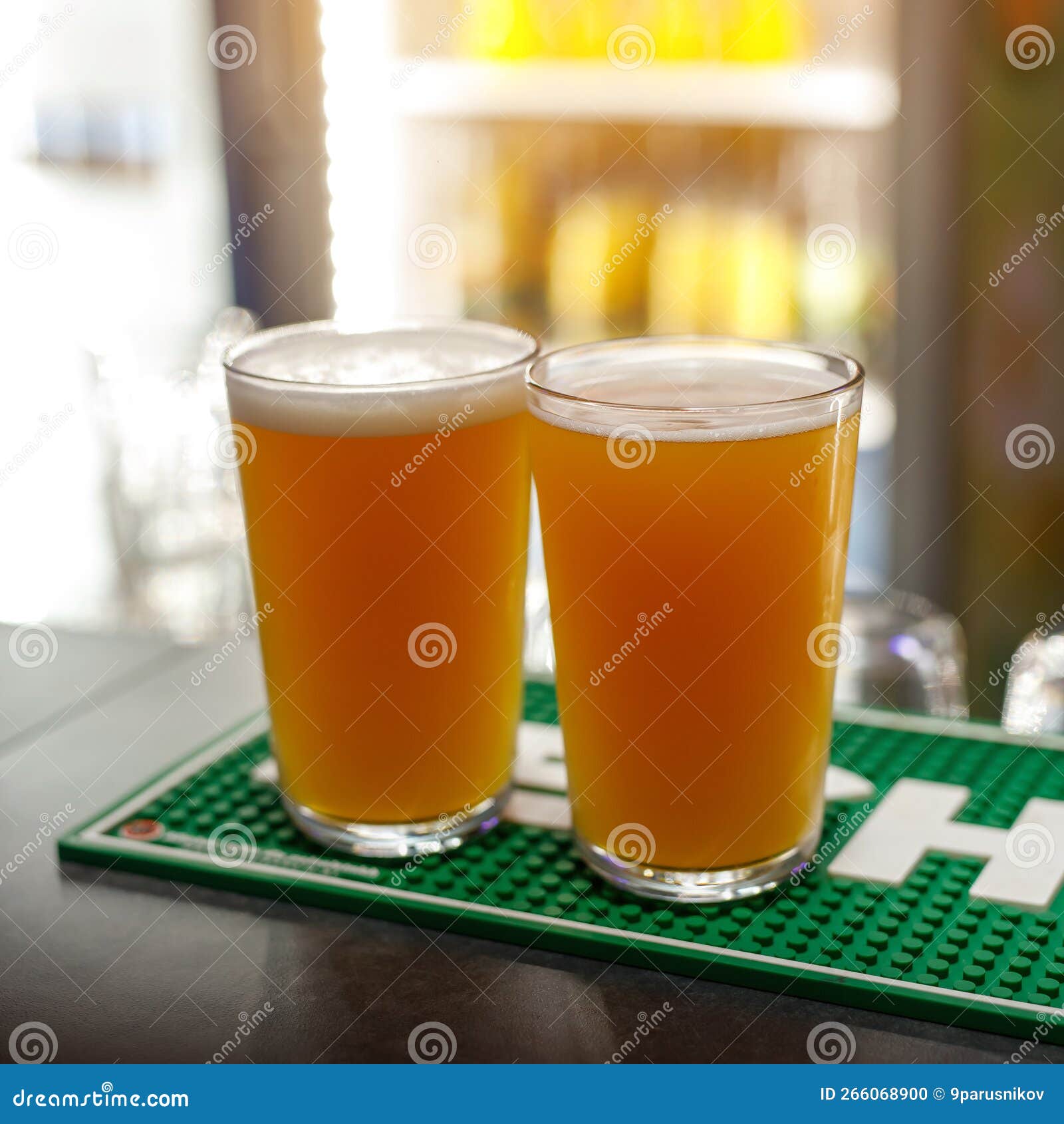 A Glass of Cold Draft Beer in a Pub. Stock Photo - Image of close ...