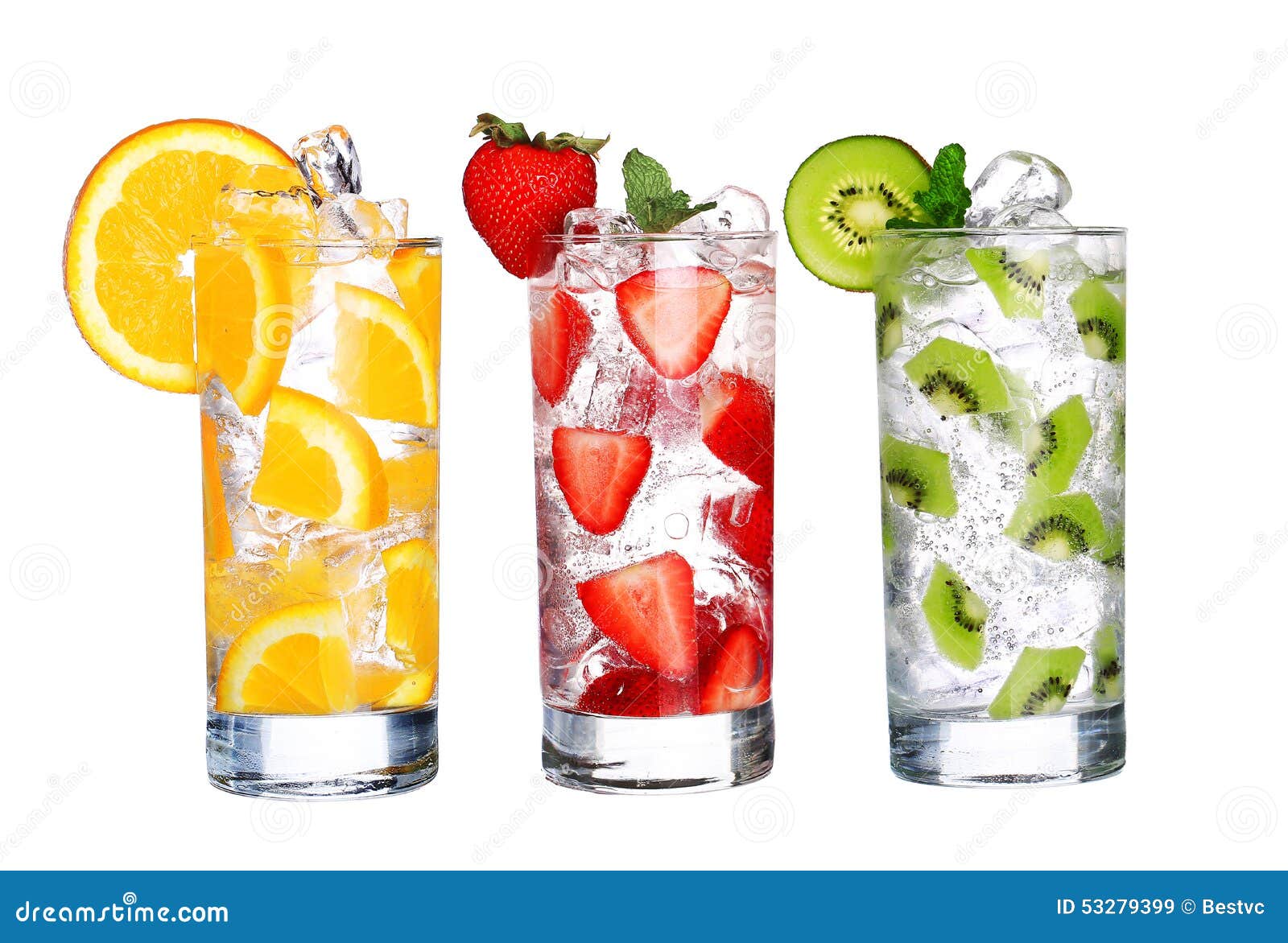 Glass of Cold Fruit Drinks Collection Isolated on White Stock Image ...