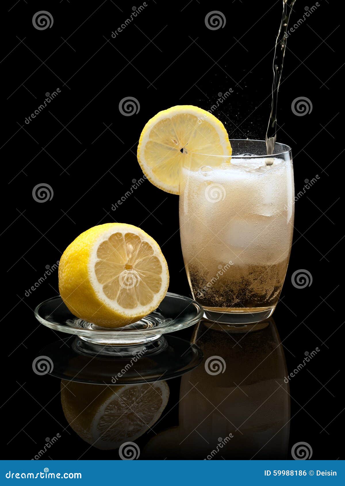 Glass of cold lemonade stock photo. Image of aerated - 59988186
