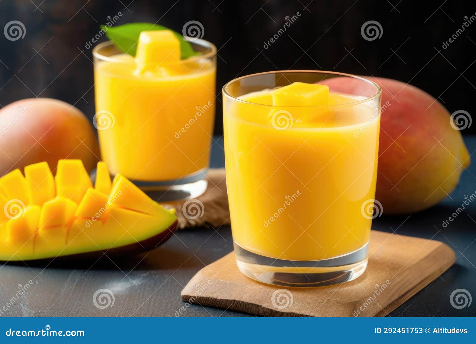 Glass of Cold Mango Juice with Dewy Sides Stock Image - Image of citrus ...