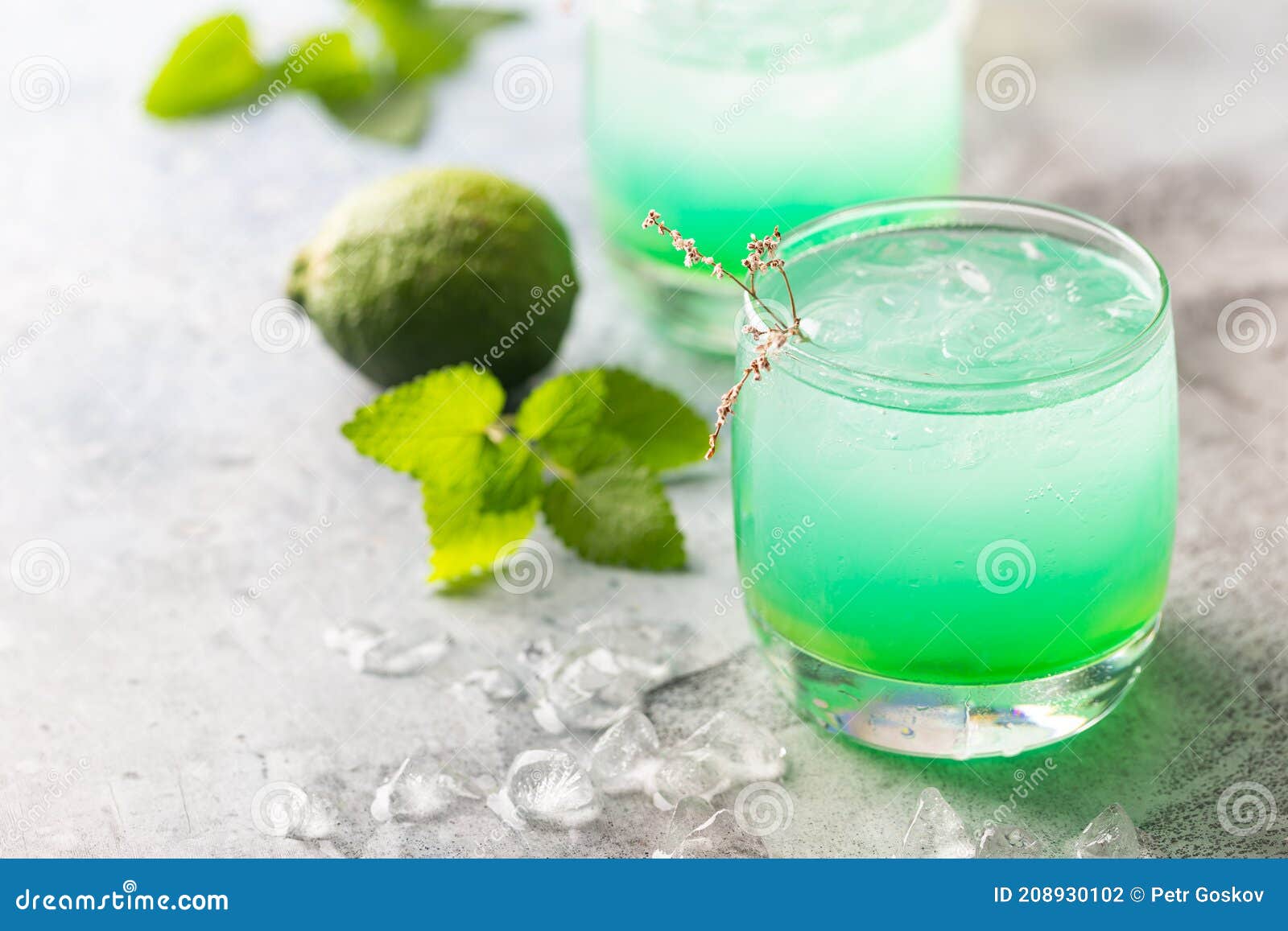 Glass of cold mint drink stock photo. Image of beverage - 208930102