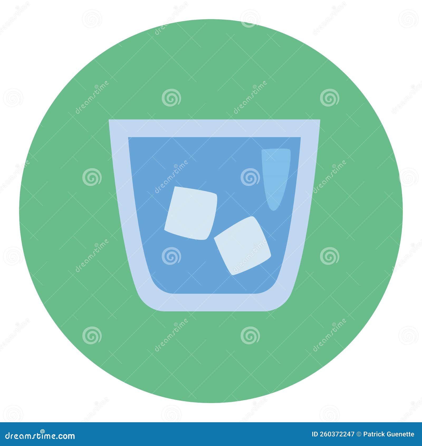Glass of Cold Water with Ice, Icon Stock Vector - Illustration of ...