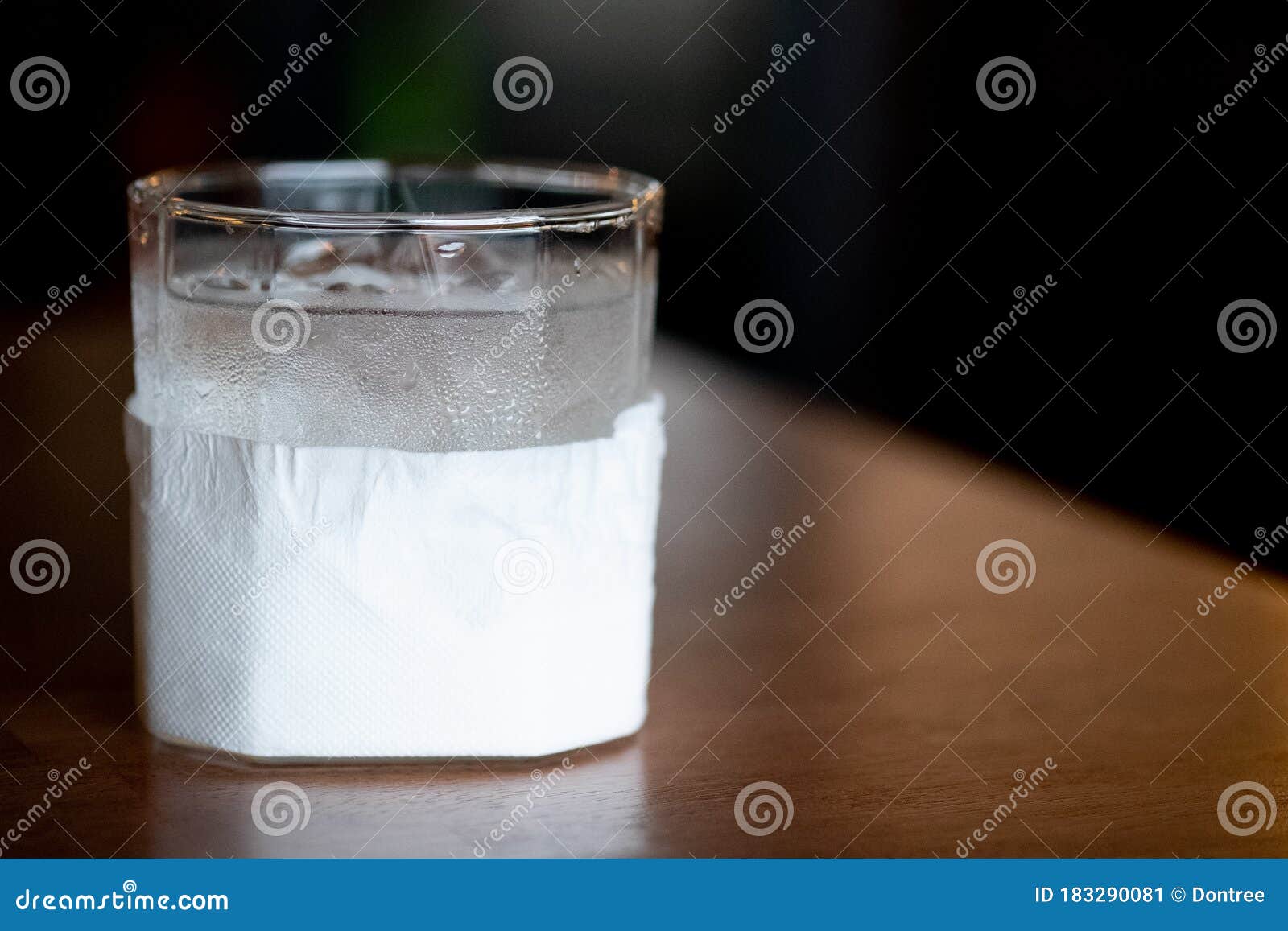 Glass of Cold Water Wrapped in Tissue Paper Stock Image - Image of ...