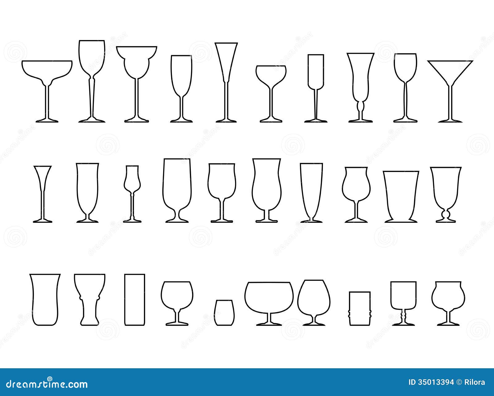 Glass collection stock vector. Illustration of cocktail - 35013394