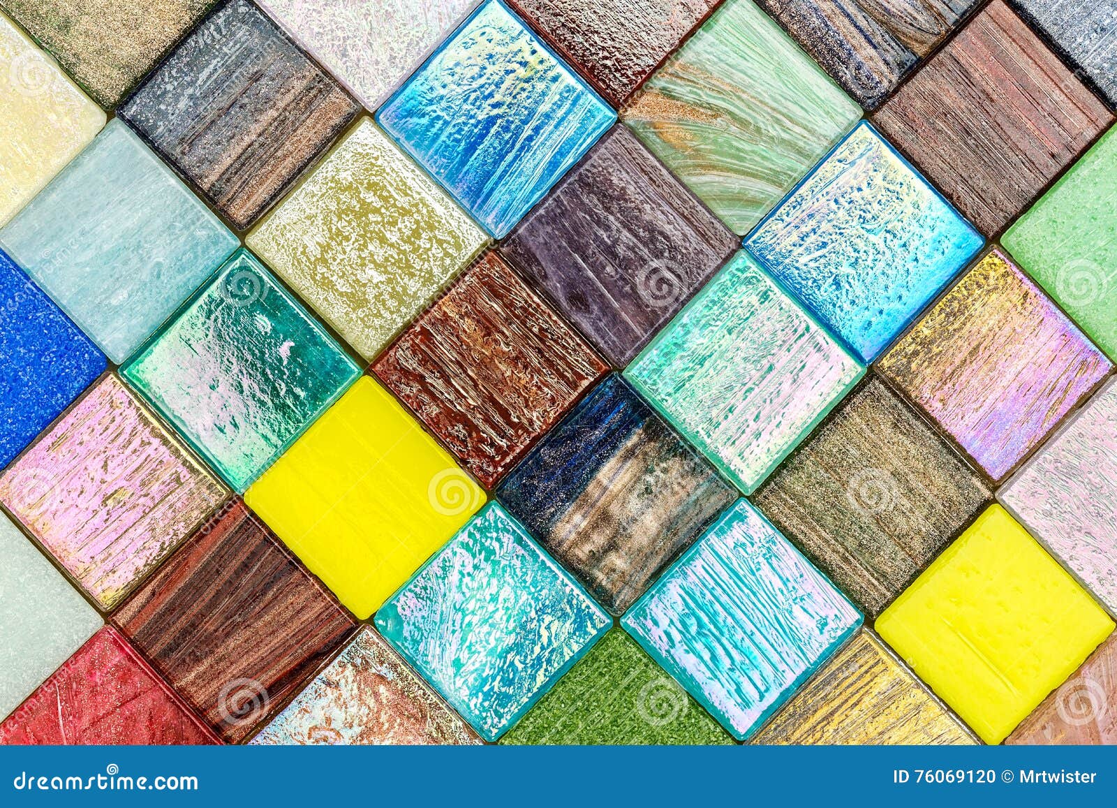 Glass Colorful Tiles Mosaic Diagonal Pattern Background Stock Photo ...