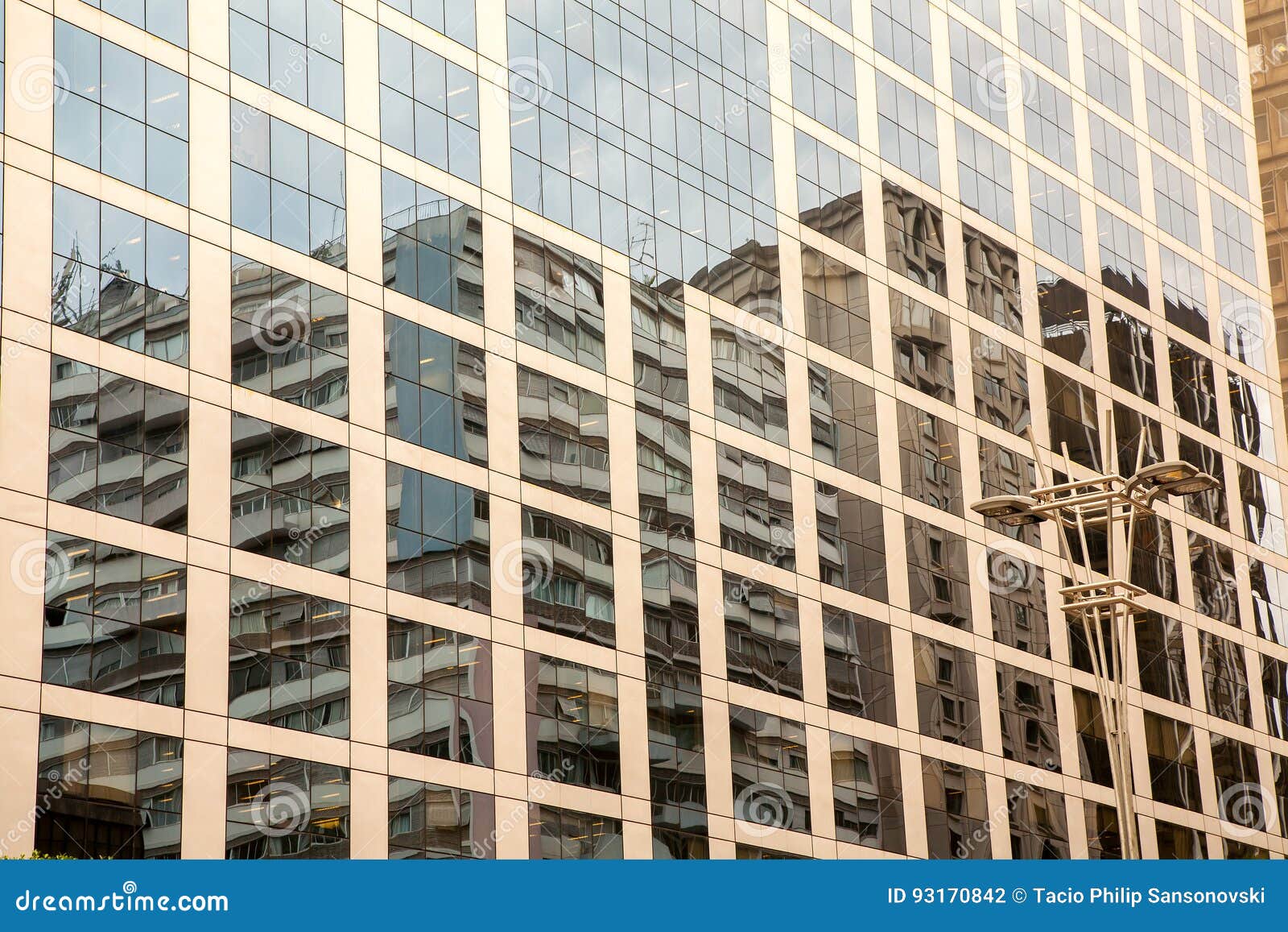 Glass and Concrete Facade on a Modern Corporate Skycraper Building in ...