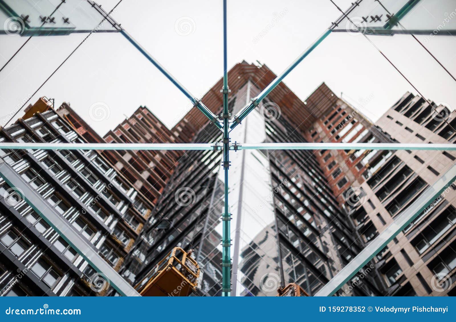 Glass Construction on the Background of Building Under Construction ...