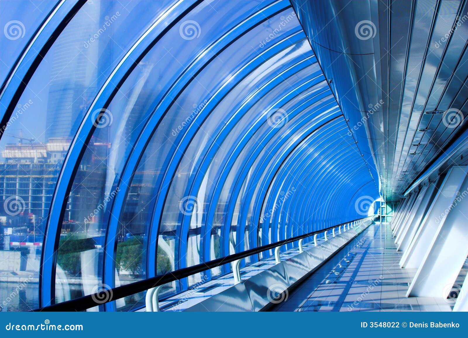Glass corridor stock photo. Image of construction, office - 3548022