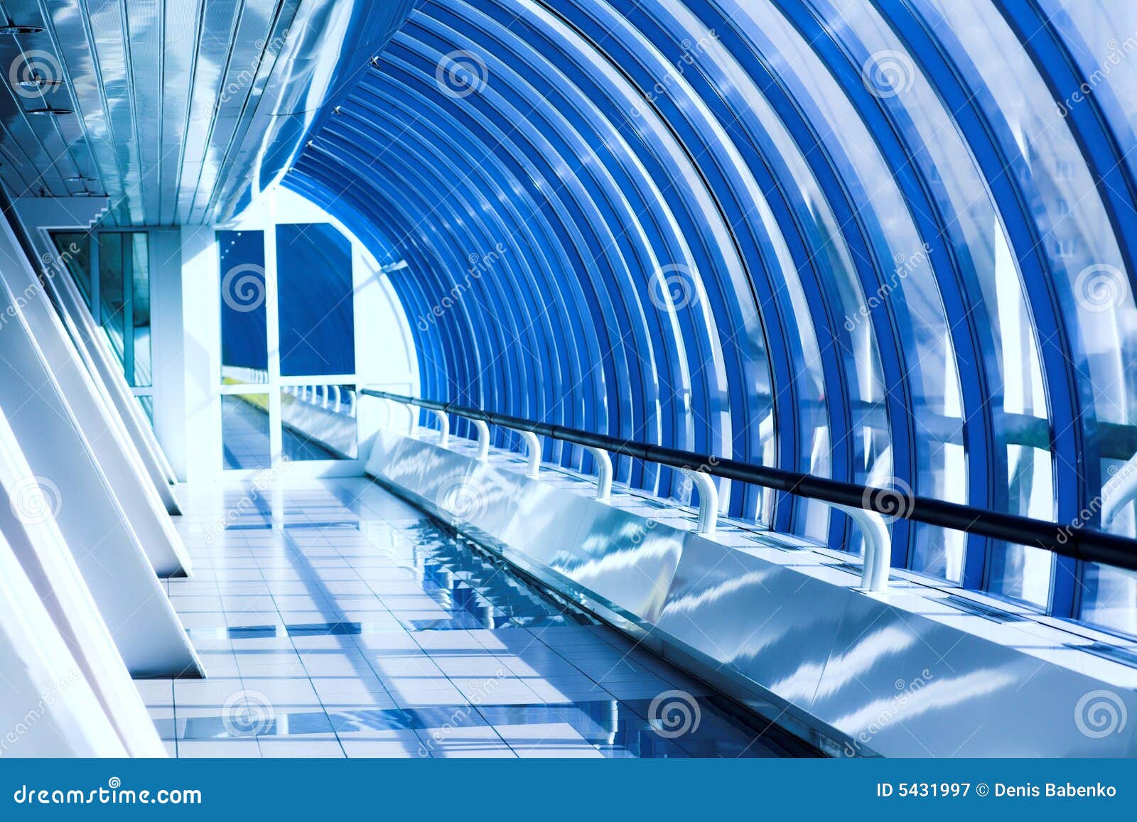Glass corridor stock image. Image of design, reflecting - 5431997