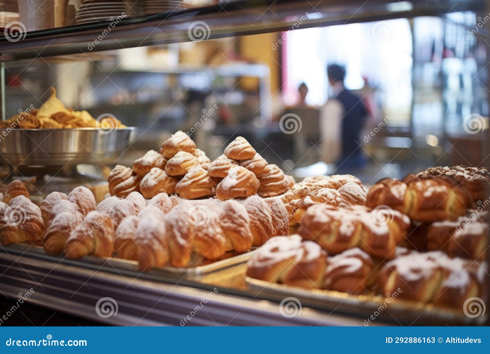 Glass Counter of a Bakery with Pastries Visible Inside Stock Image ...