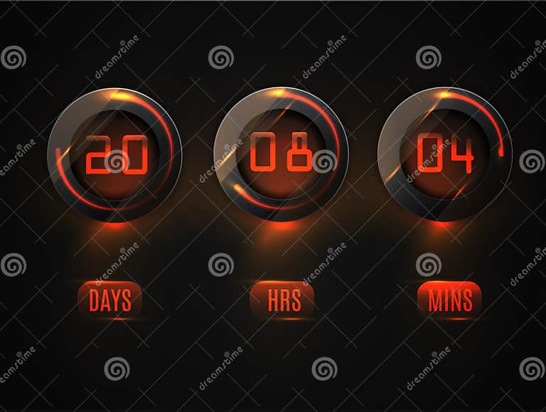 Glass Counter Timer. Countdown Website Template Digital Clock Timer ...