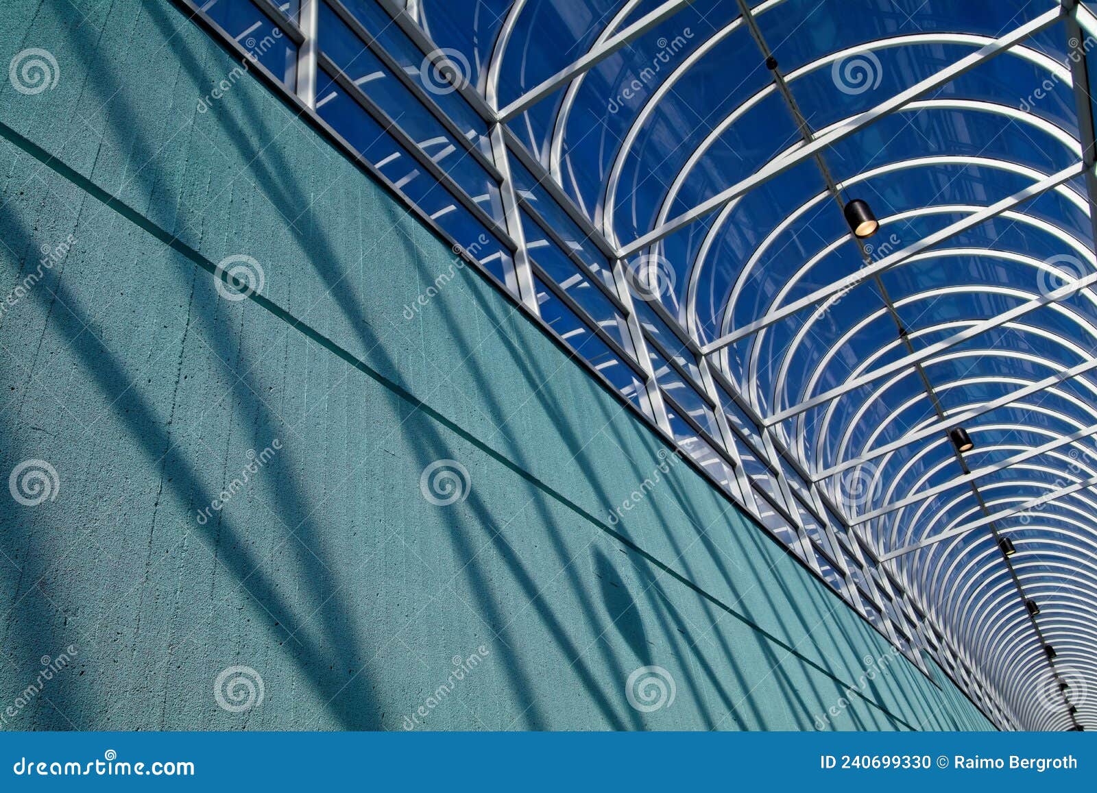 Glass Covered Walkway To Underpass. Stock Photo - Image of material ...