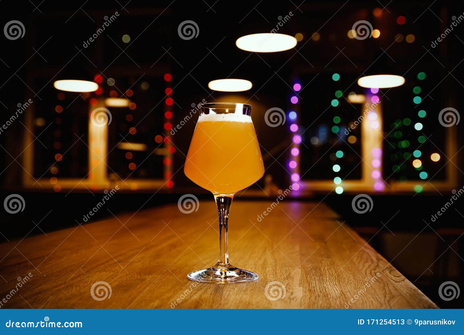 Glass of Craft Beer on a Table in Pub Stock Image - Image of dark, brew ...